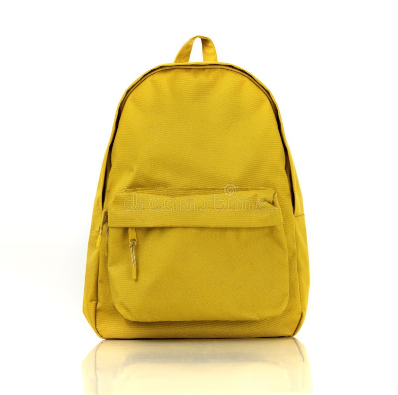 A Yellow Backpack with School Equipment. Back To School Concept ...