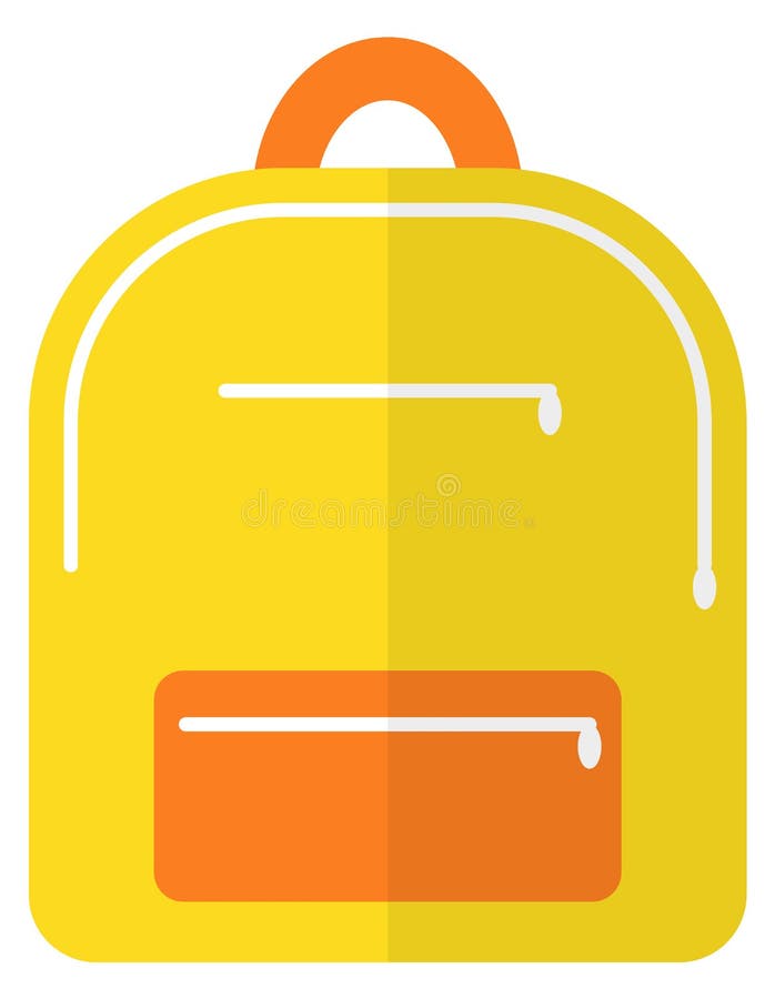Yellow Backpack with the Logo of the Back To School on it. Kids School ...