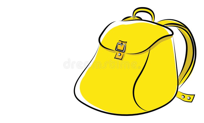 Yellow Backpack, Illustration, Vector Stock Illustration - Illustration ...