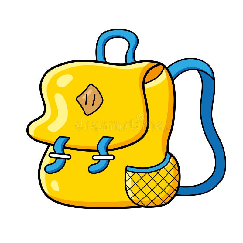 Yellow backpack isolated stock vector. Illustration of outdoor - 282263718
