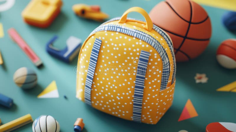 A Yellow Backpack Sits on a Blue Table, Possibly Waiting for Its Owner ...