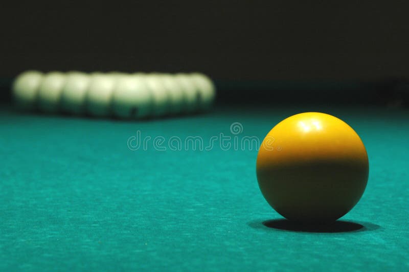 Yellow Ball on Billiard Table Stock Image - Image of inside, balls: 4788205