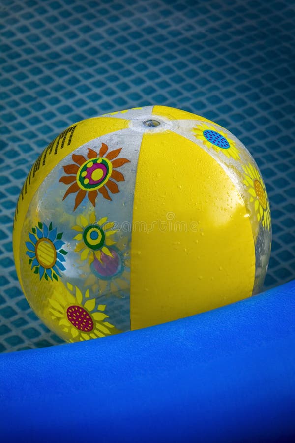 Yellow Ball in the Blue Pool Stock Photo - Image of bright, blue: 257940588