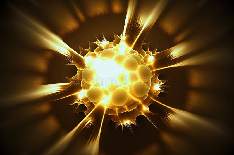 A Yellow Ball of Light is Shining Brightly in the Dark Stock ...