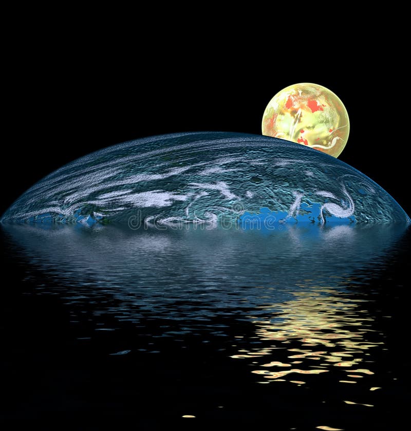 Moon over water stock illustration. Illustration of saturn - 1793902