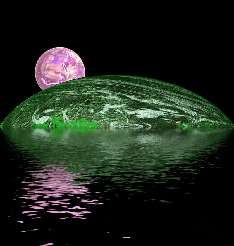 Moon over water stock illustration. Illustration of saturn - 1793902