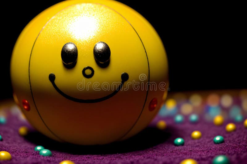 A Yellow Ball with a Smiley Face Drawn on it. Generative AI Stock ...
