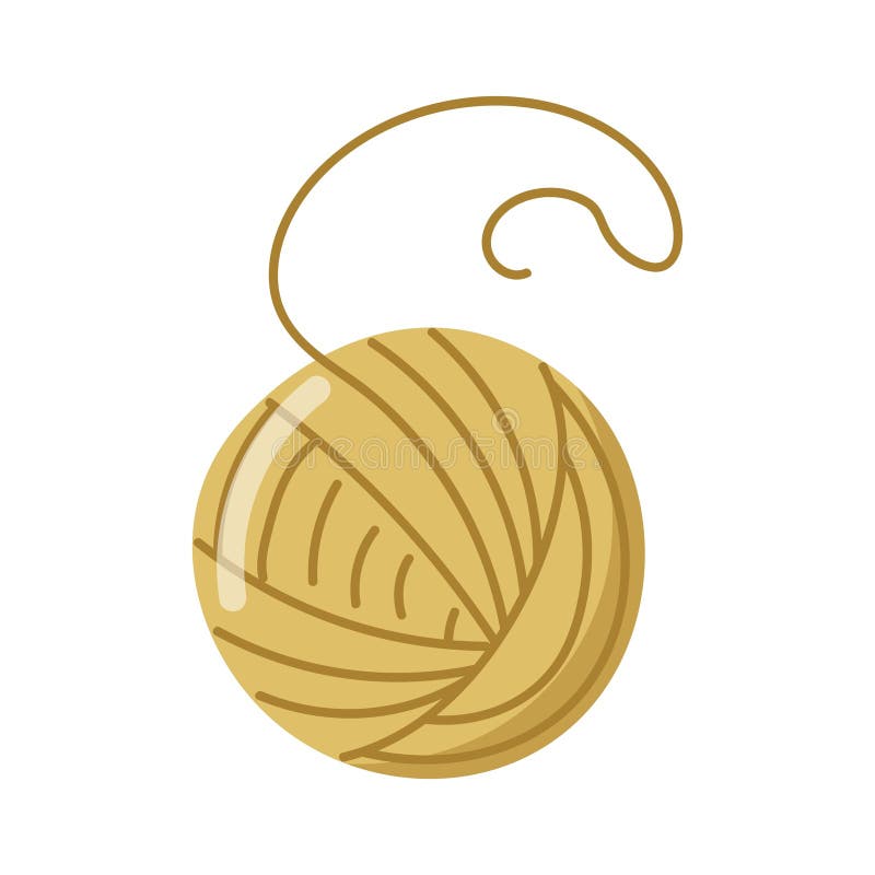Yellow Ball of Wool Yarn Vector Icon Stock Vector - Illustration of ...