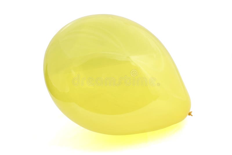 Yellow Shiny Balloon Isolated on Whie Background Stock Photo - Image of ...