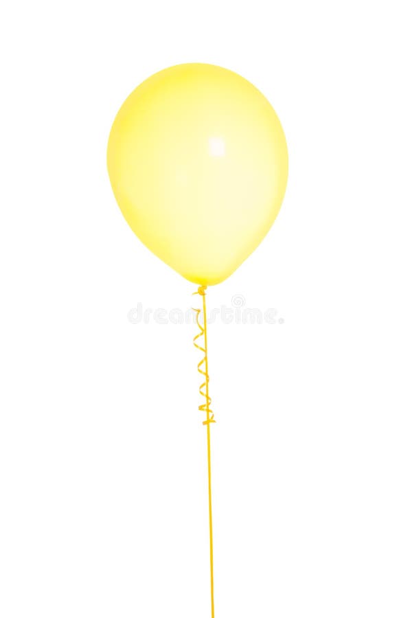 Yellow Balloon Isolated stock image. Image of curl, colorful - 53726907