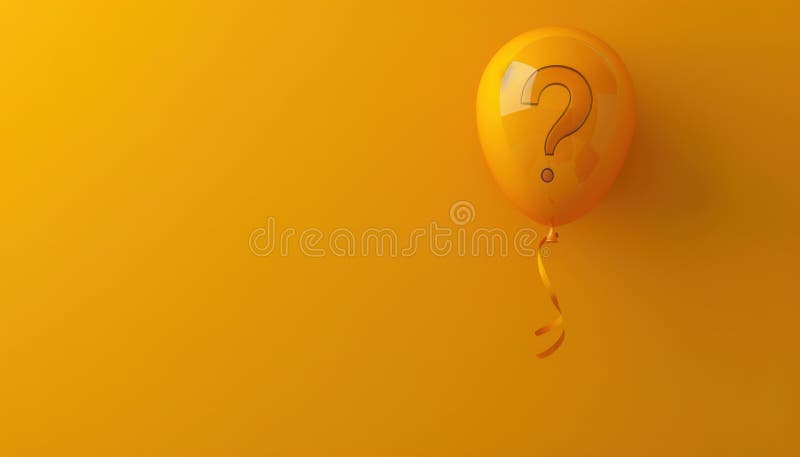 A Yellow Balloon with a Question Mark on a Bright Yellow Background ...