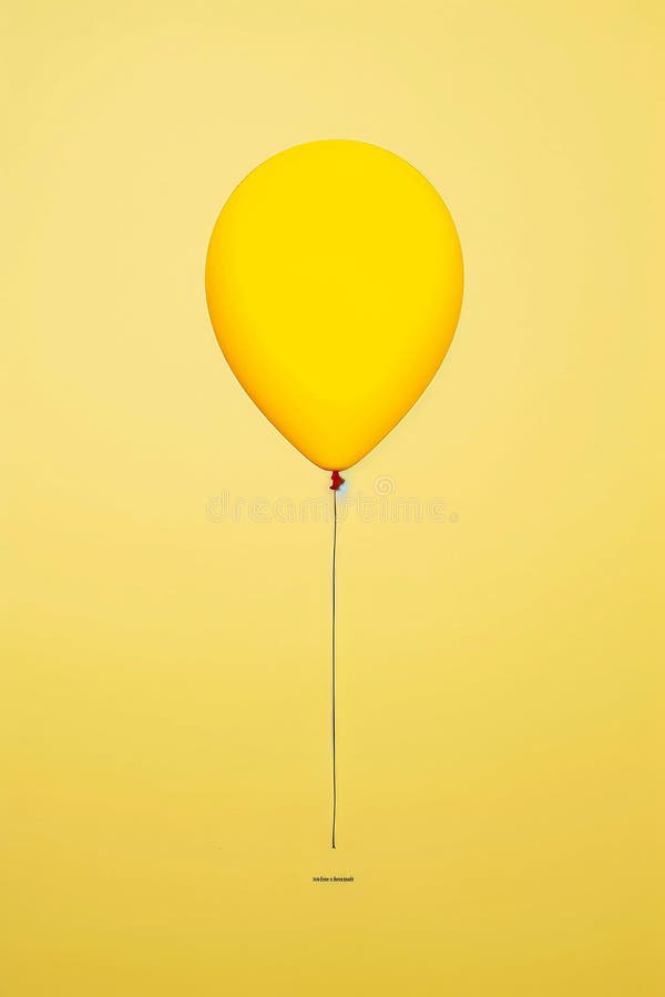 Yellow Balloon with Red String Attached To it S End. Generative AI ...