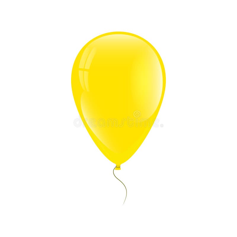 Yellow Balloon with a Thread Stock Illustration - Illustration of ...
