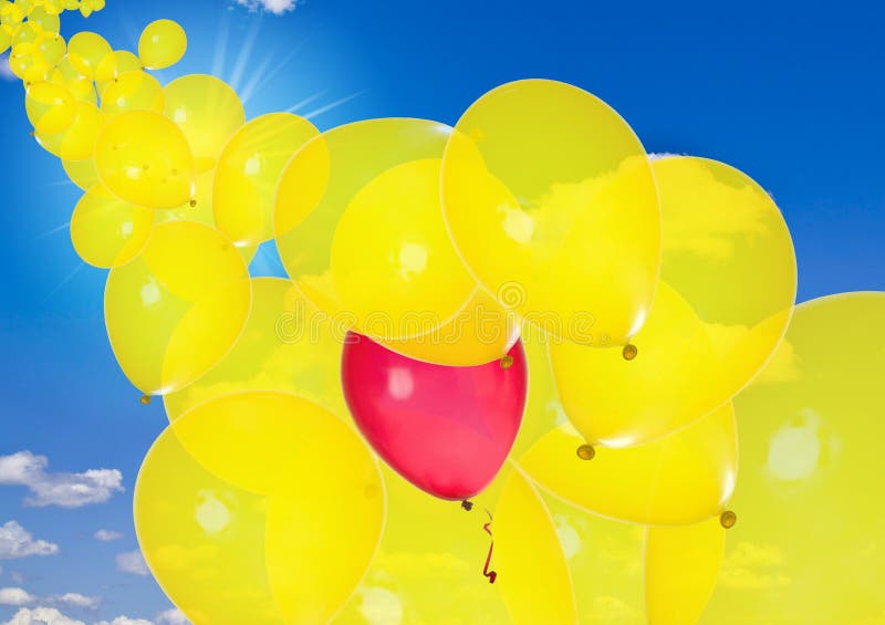 Yellow Balloons stock photo. Image of plastic, cheerful - 1057092