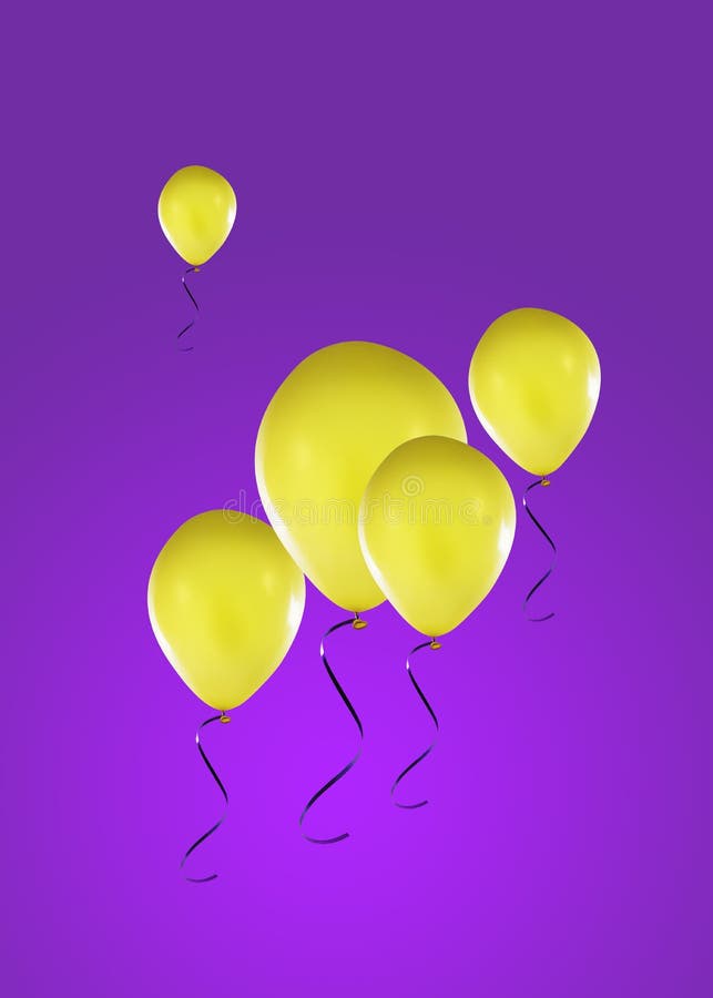 Yellow And Purple Balloons Background Stock Image - Image of birthday ...