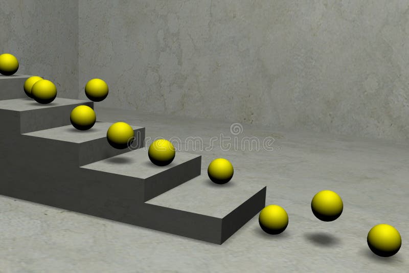 Ball on stair stock illustration. Illustration of achievement - 48783339