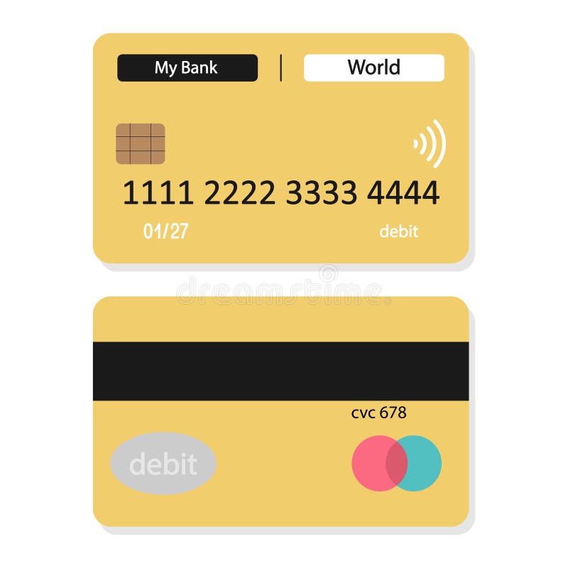 Yellow Bank Card. Vector Illustration Stock Vector - Illustration of ...