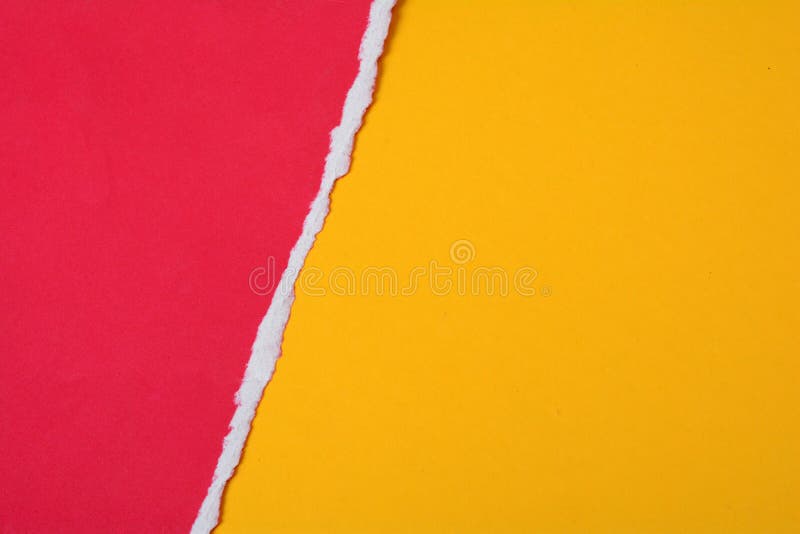 Yellow Banner with Red Ragged Edge Paper on Top Stock Photo - Image of ...