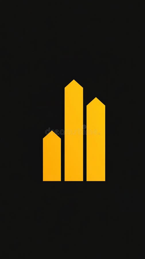 Yellow Bar Chart on Black Background Representing Data Growth Stock ...
