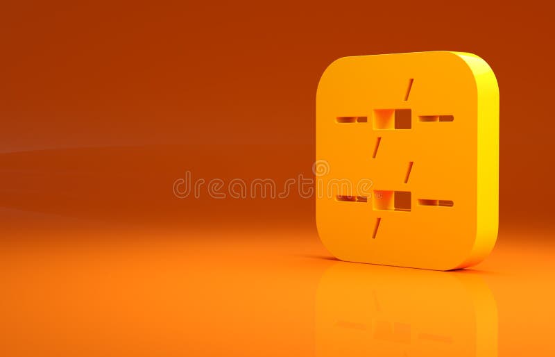 Yellow Barbed Wire Icon Isolated on Orange Background. Minimalism ...