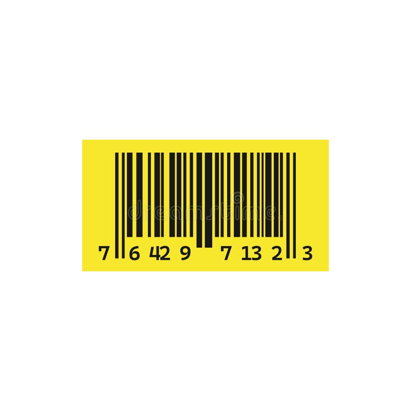 Yellow Barcode Scanning Product Template Design Stock Vector ...