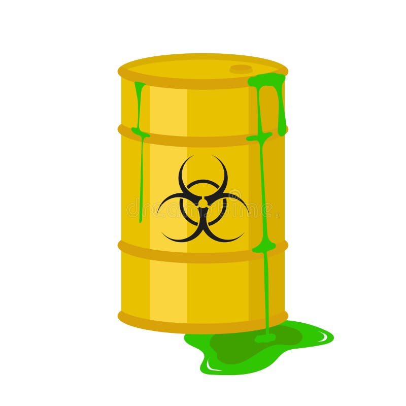 Yellow Barrel of Biohazard Waste. Vector Illustration. Stock Vector ...