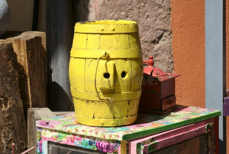 Yellow barrel stock photo. Image of vintage, wooden, barrels - 54519810