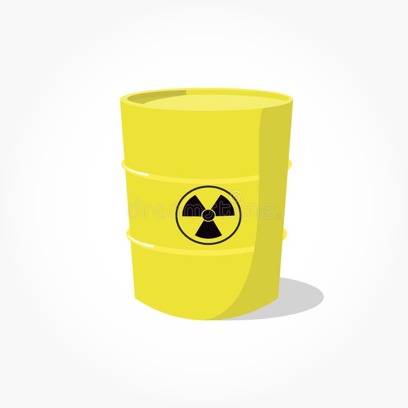 Yellow Barrel with Nuclear Sign Stock Illustration - Illustration of ...