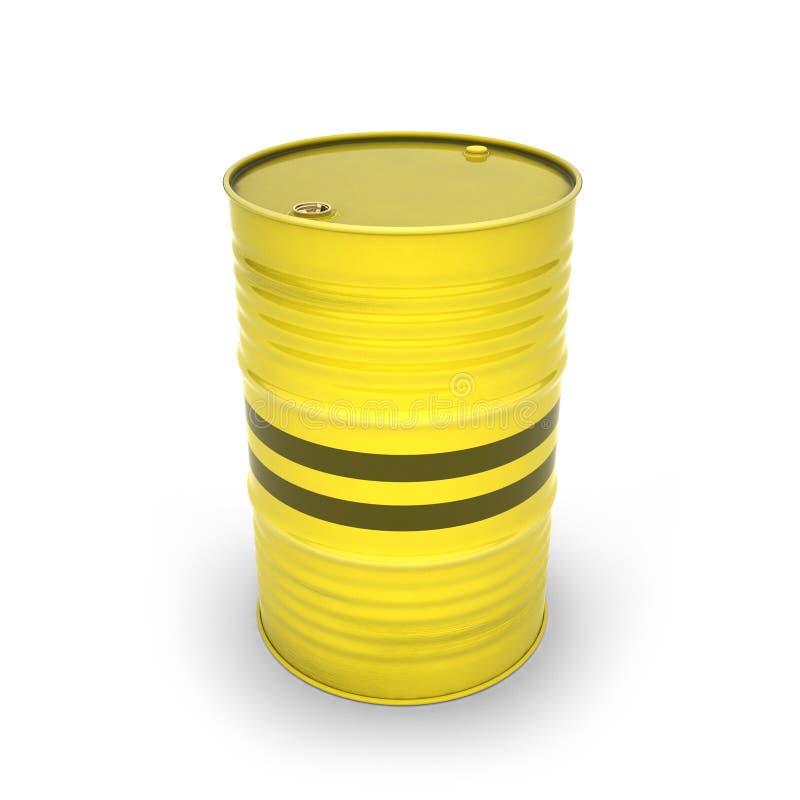 Yellow Barrel on a White Background Stock Illustration - Illustration ...