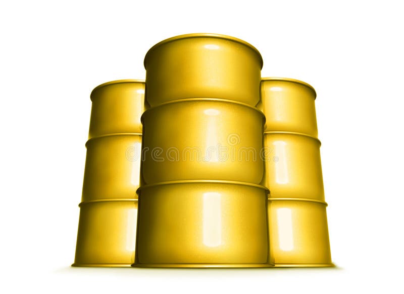 Yellow barrels stock illustration. Illustration of pump - 6522344