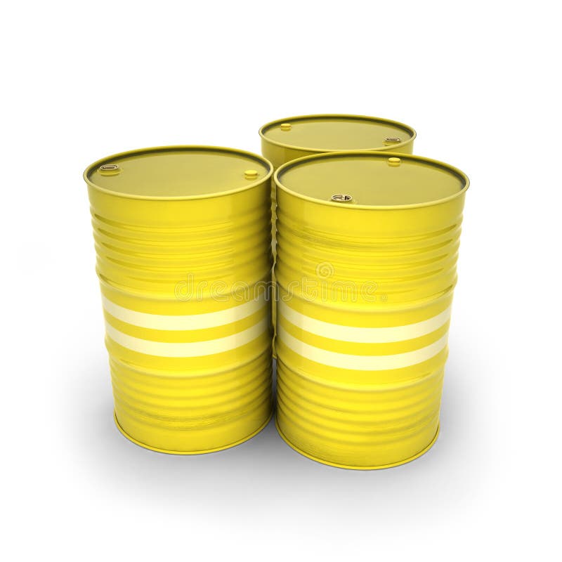 Yellow barrels on a pallet stock illustration. Illustration of storage ...