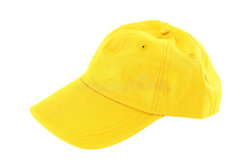 Yellow Baseball Cap Back View Isolated Stock Image - Image of template ...