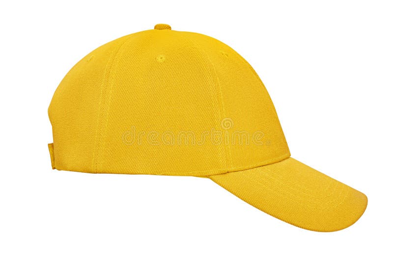 Yellow Baseball Cap Back View Isolated Stock Image - Image of template ...