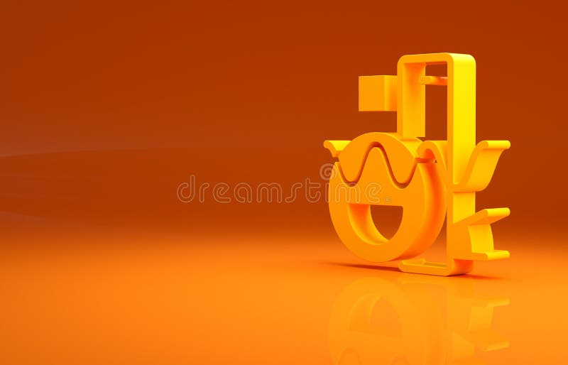 Yellow Basic Geometric Shapes Icon Isolated on Orange Background ...