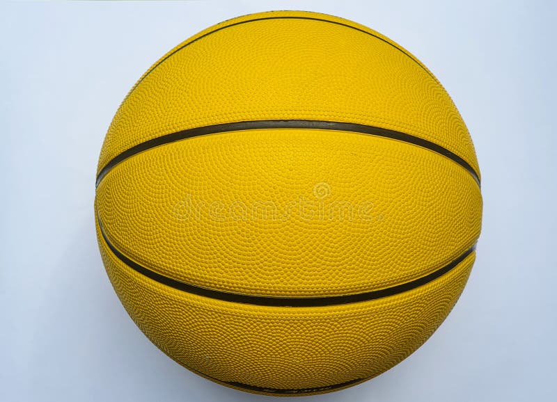Yellow Basket Ball Isolated on White Background. Flat Lay Top View ...