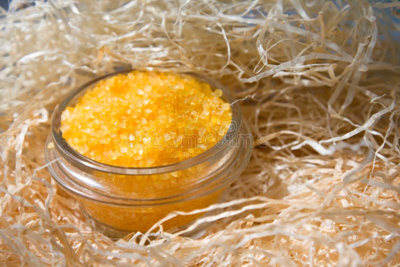 Yellow bath salt stock image. Image of crystal, salt - 14750421