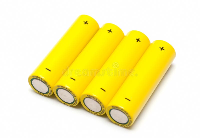 Yellow battery stock photo. Image of home, recharging - 16796548