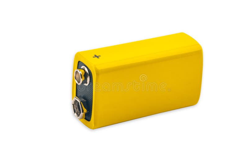 Yellow Battery Negative Terminal Stock Photo - Image of cell, plus ...