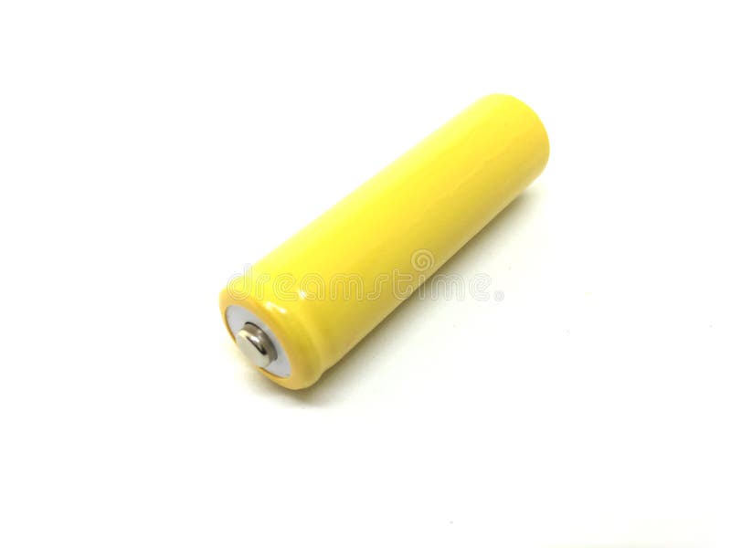 Yellow Battery Negative Terminal Stock Photo - Image of cell, plus ...
