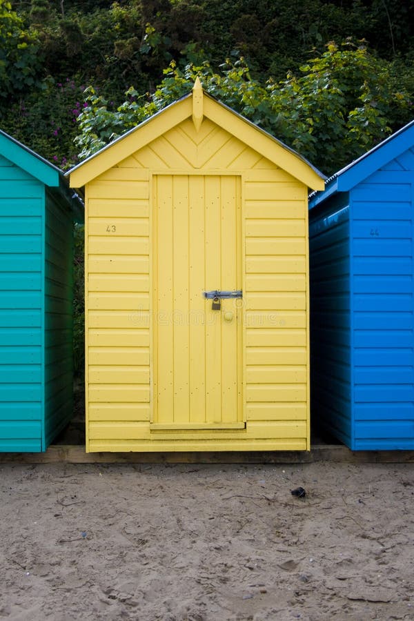 Yellow Beach Hut stock photo. Image of building, swimming - 5469844