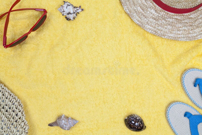 Yellow beach towel stock photo. Image of text, copy, towel - 77469804