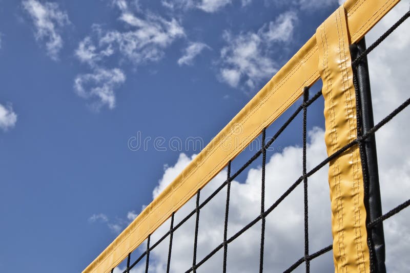 Yellow Beach Volleyball Net Outdoors Stock Image - Image of competition ...