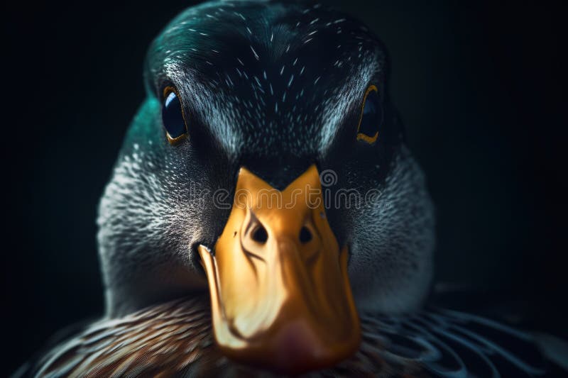 Yellow-beaked Duck is Looking Directly at the Camera with a Curious ...