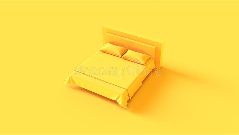 Yellow Bed Simple stock illustration. Illustration of head - 147581830