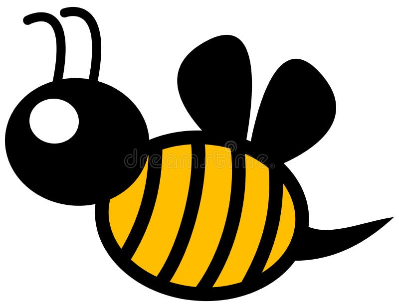 A yellow bee profile stock illustration. Illustration of animals - 73449294