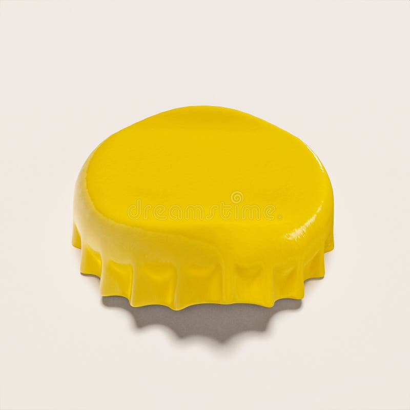 Yellow Beer Cap on White Background Stock Illustration - Illustration ...