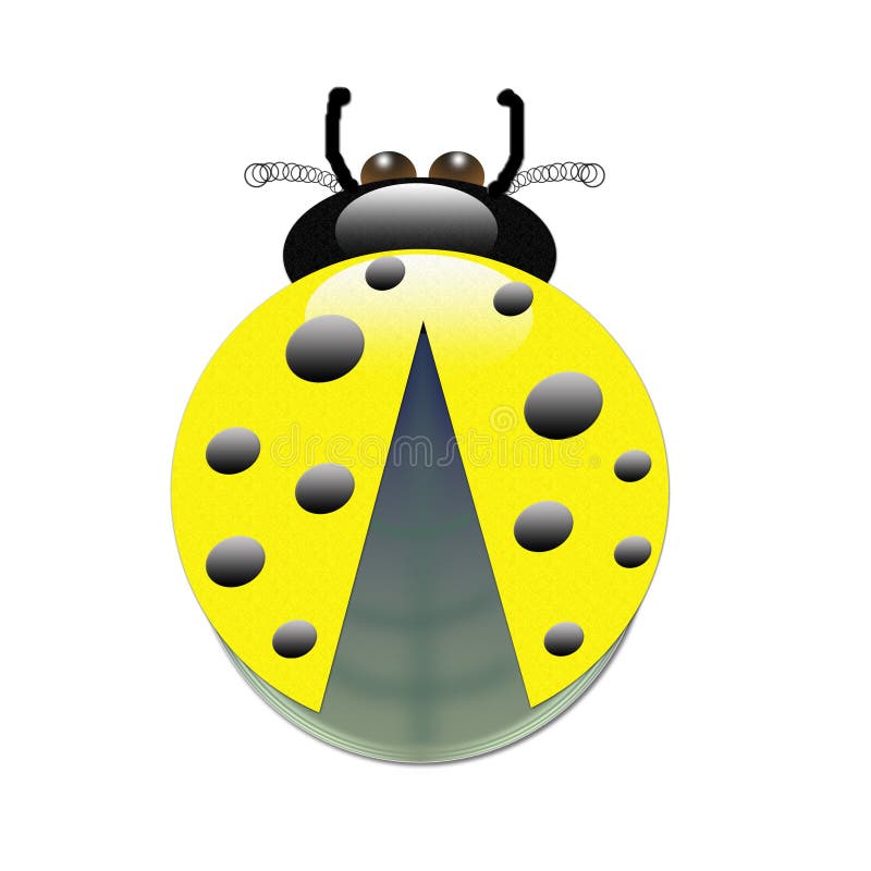 Yellow Beetle Top View Isolated on a White Background Stock Vector ...