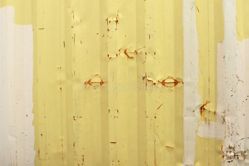 Yellow and Beige Metal Walls of a Container Stock Photo - Image of font ...