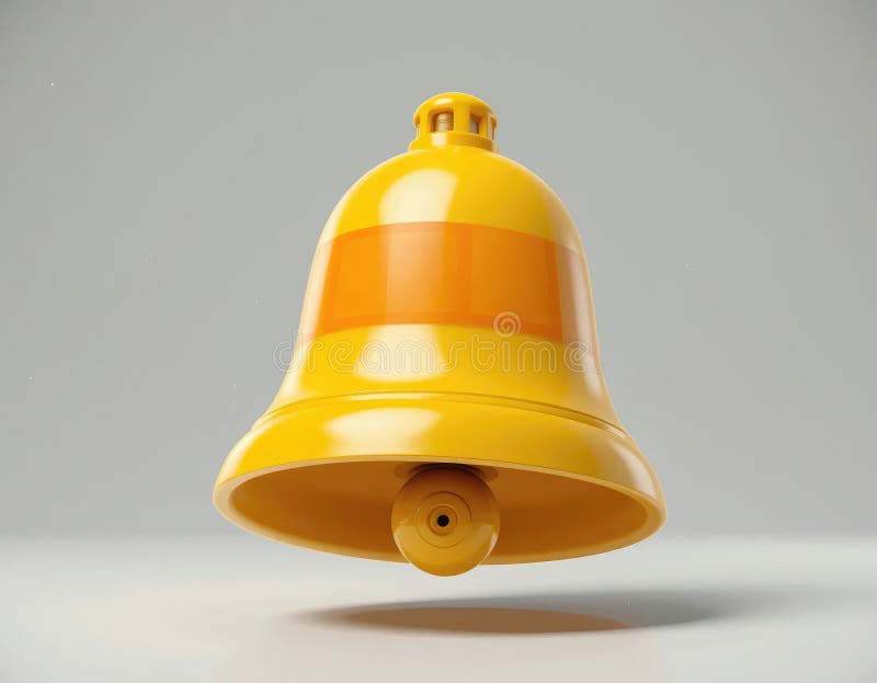 Yellow Bell with Orange Stripe Isolated on Gray Background ...