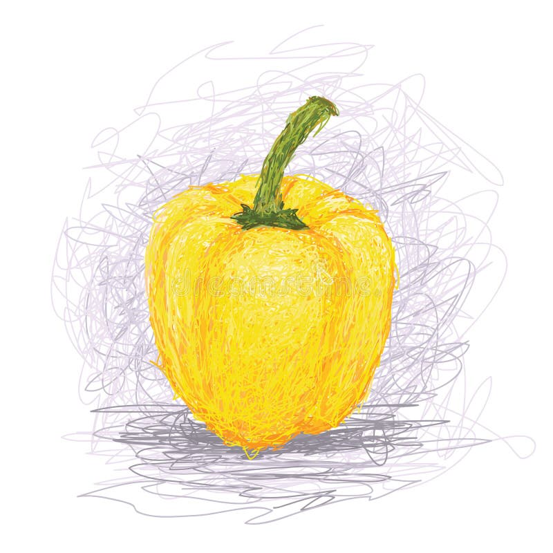 Yellow-bell-pepper stock illustration. Illustration of spice - 27312338